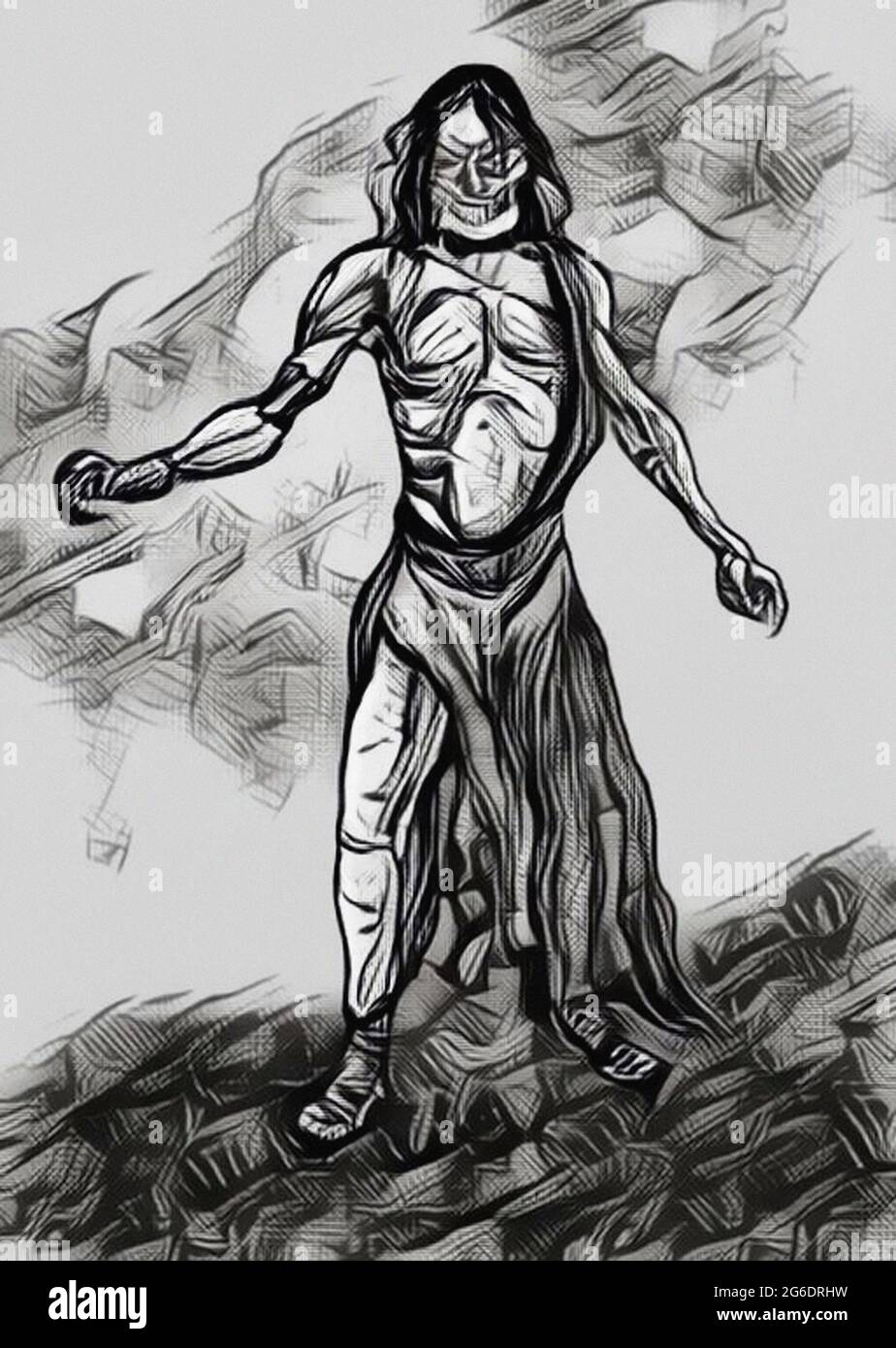 illustration of an evil zombie Stock Photo - Alamy