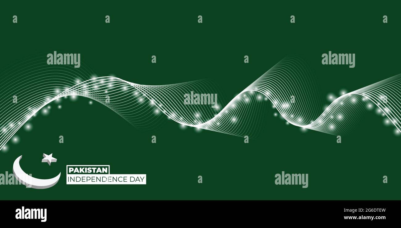Pakistan Independence Day design with little light design and flying ...