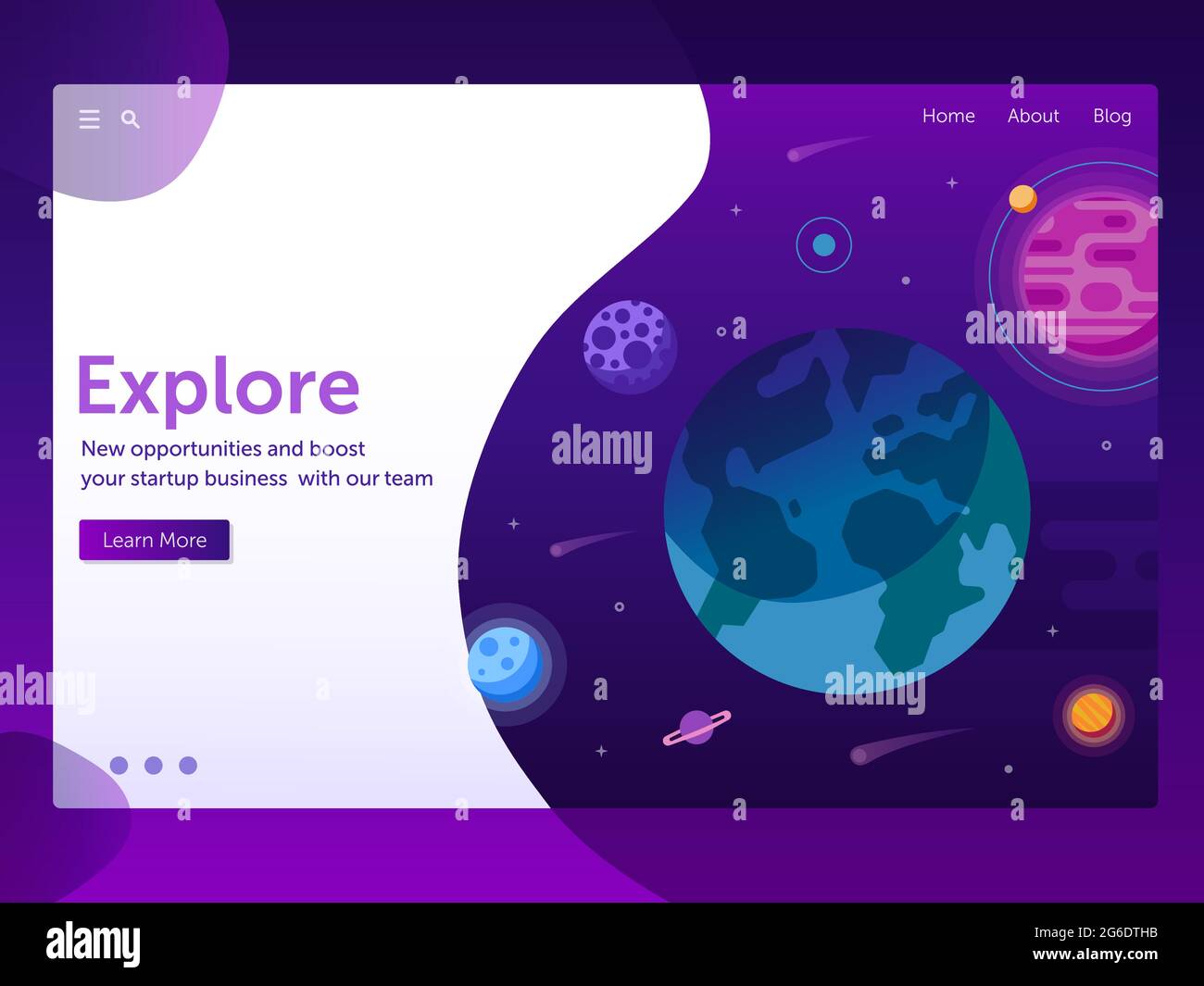 Galaxy and Space Explore Gradient Web Banner Stock Vector Image & Art ...