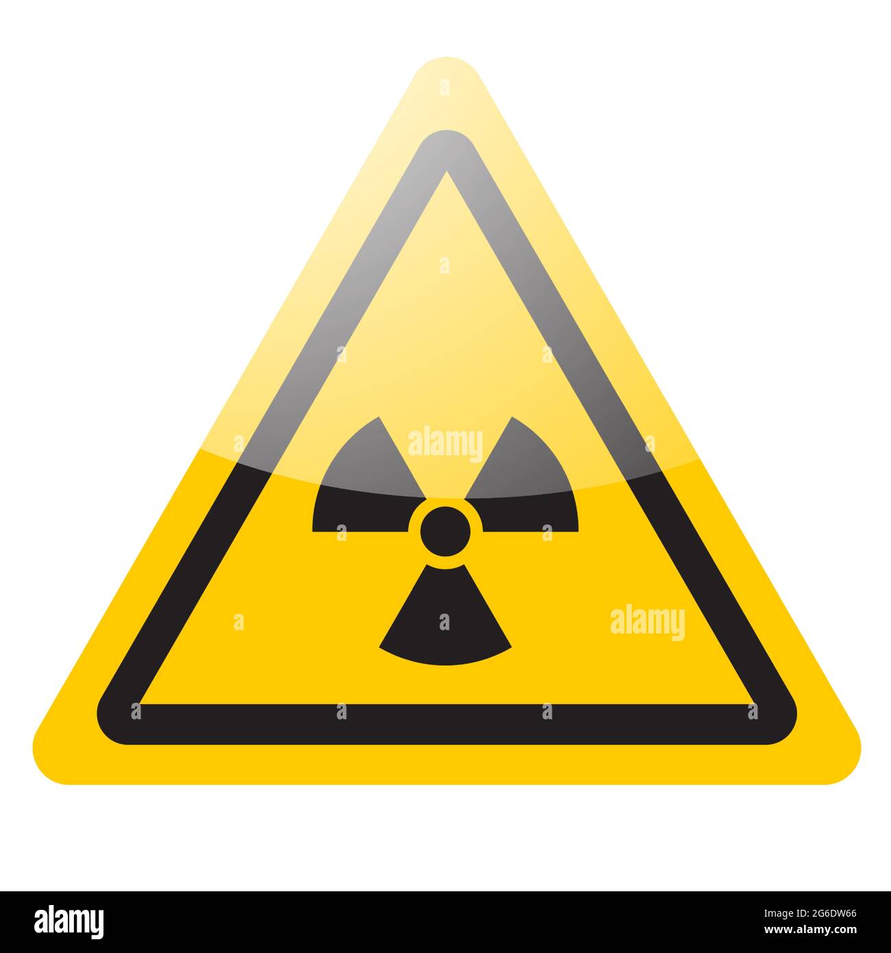 Yellow warning nuclear sign. Radiation danger symbol icon. Vector ...