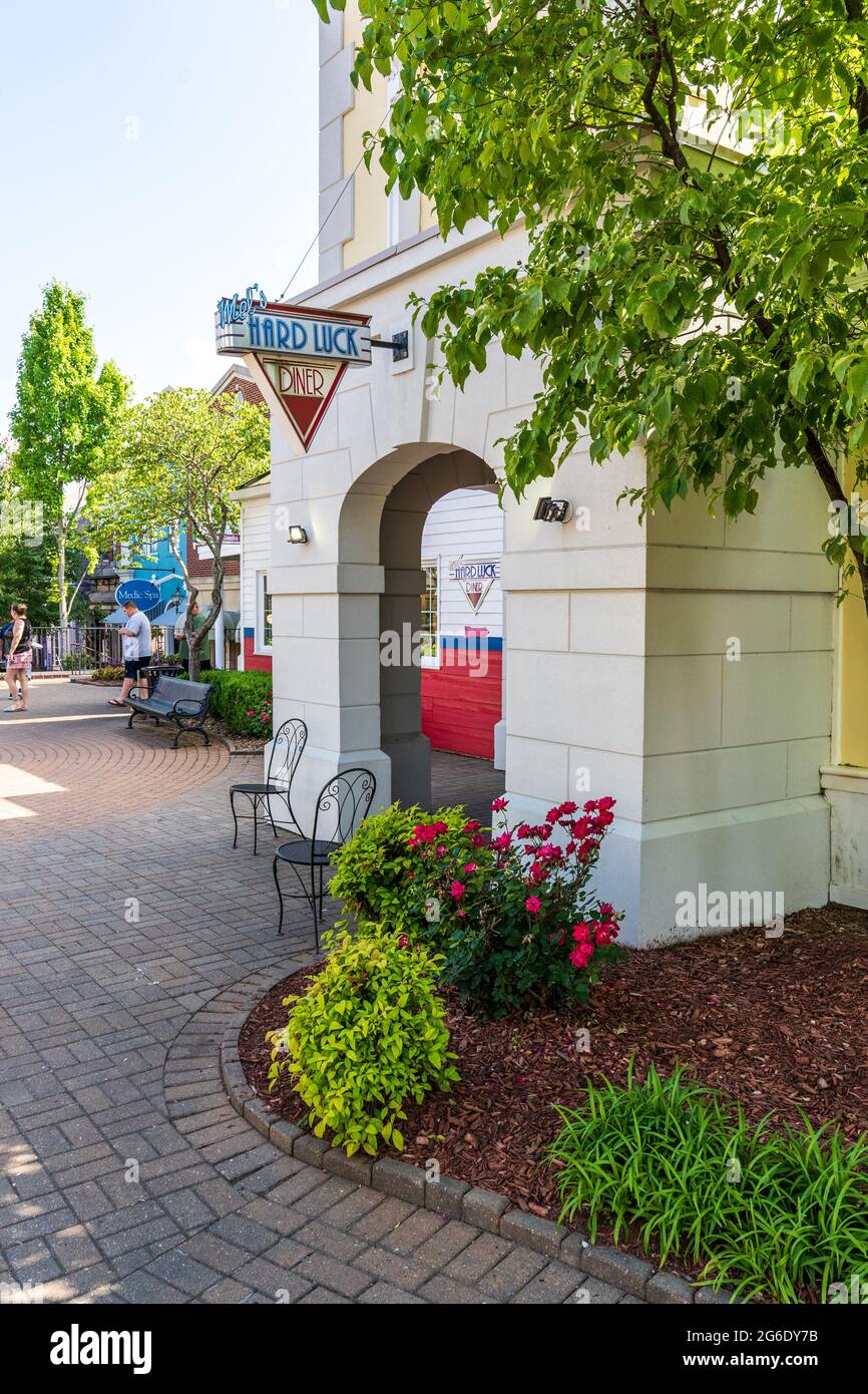 Branson, MO - June 10, 2021: Mel's Hard Luck Diner in the Grand Village ...