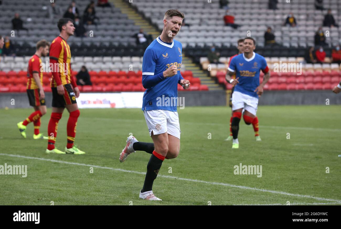 Rangers' Cedric Itten celebrates his goal during the pre-season at ...