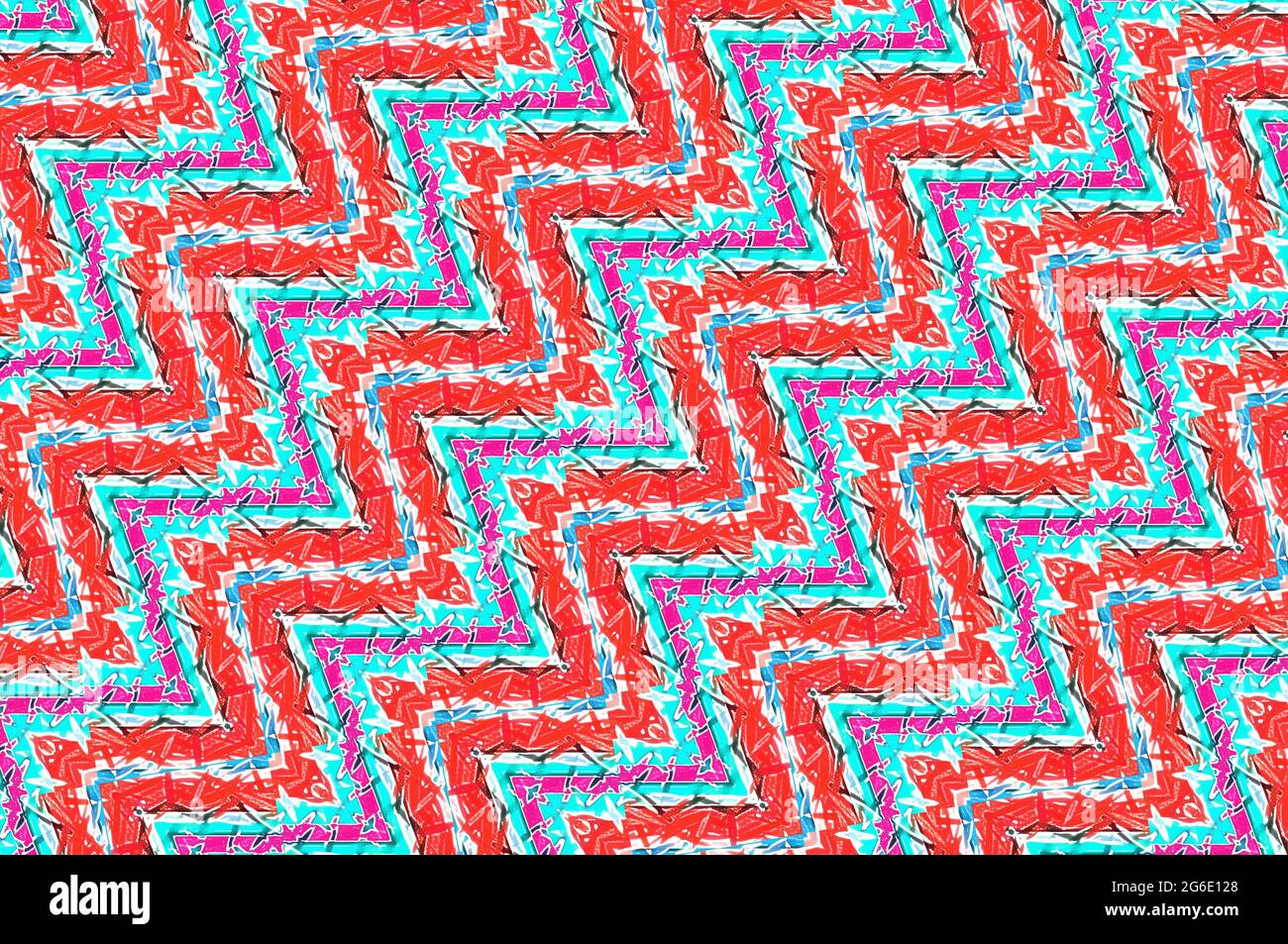 Aqua And Red Chevron Background
