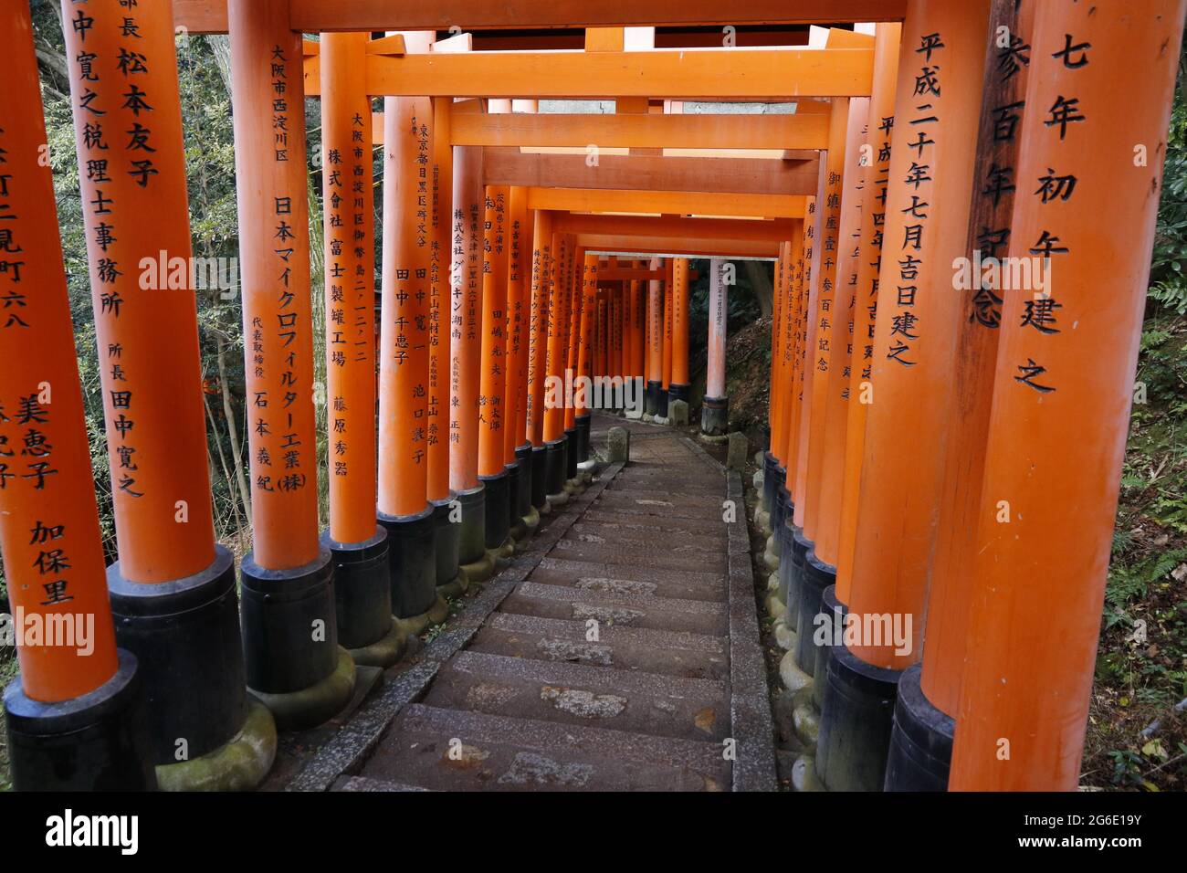 Famous torii gates on the path to Fushimi Inari Taisha shrine on Mount ...