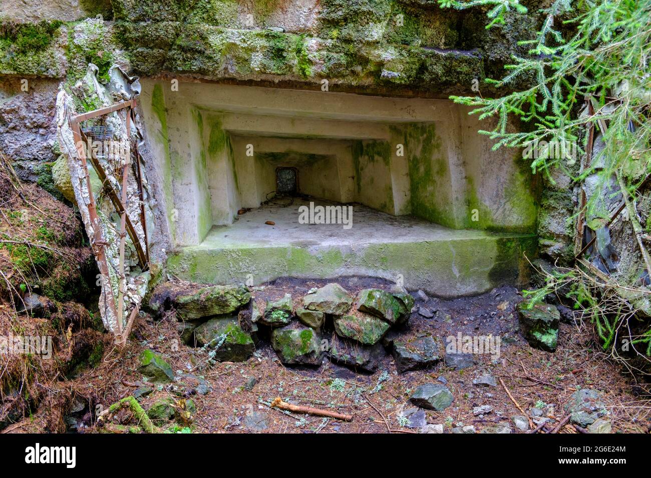 Alpine wall, bunker near Reschen at the Reschenpass, Vinschgau, South ...