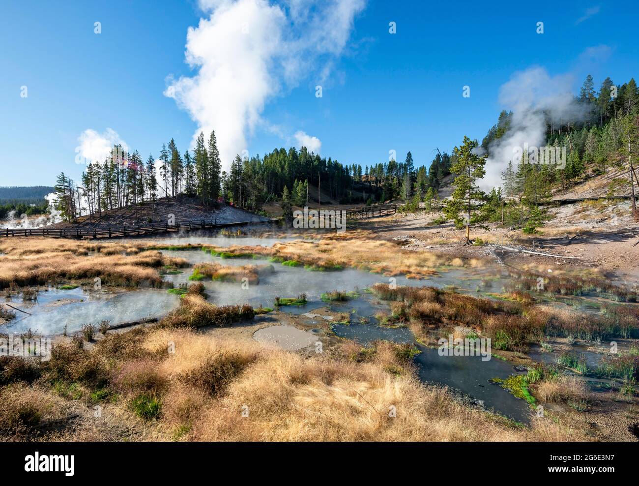 Mud Volcano Swampy Thermal Springs, Dragon's Mouth Spring, Yellowstone ...