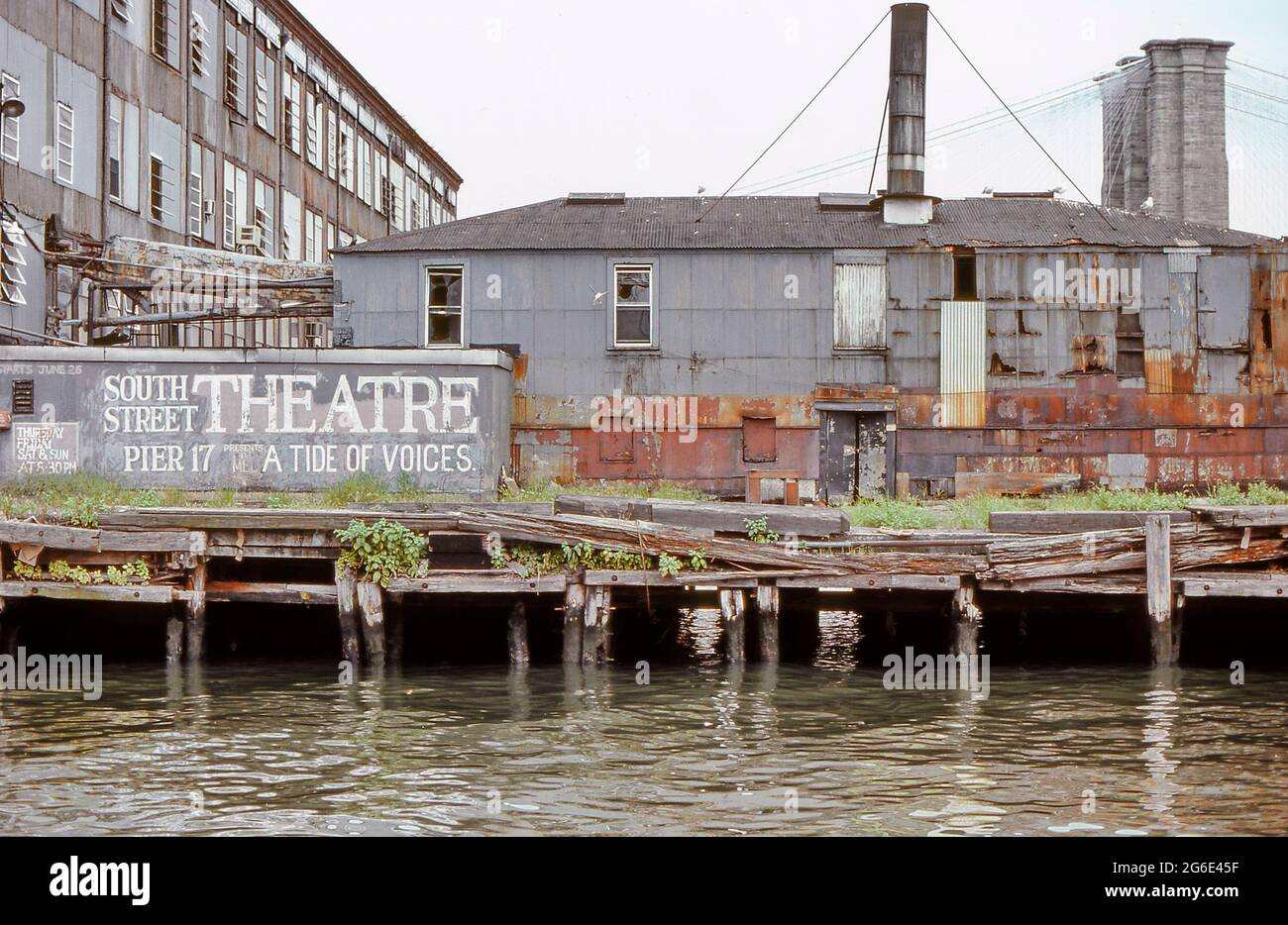 View of South Street Seaport, New York City, circa 1983, depicting ...