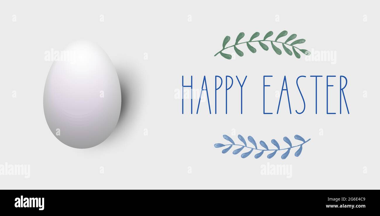 Happy Easter template for flyer, poster, banner with eggs in basket and ...