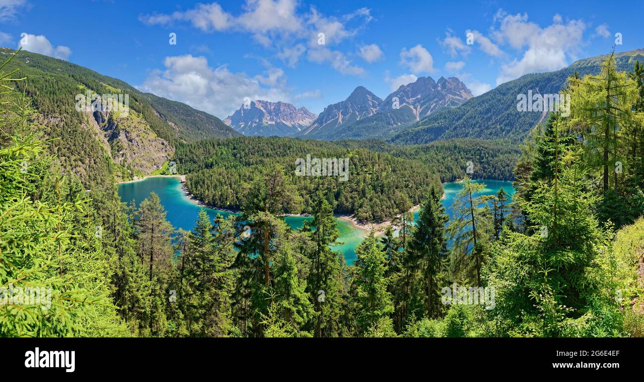 Fernpass with Zugspitze massif and Blindsee, Fern, Biberwier, Tyrol ...