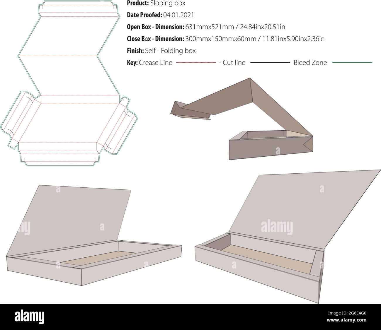 Sloping gift box self locking buffer wall tray with double lid ...