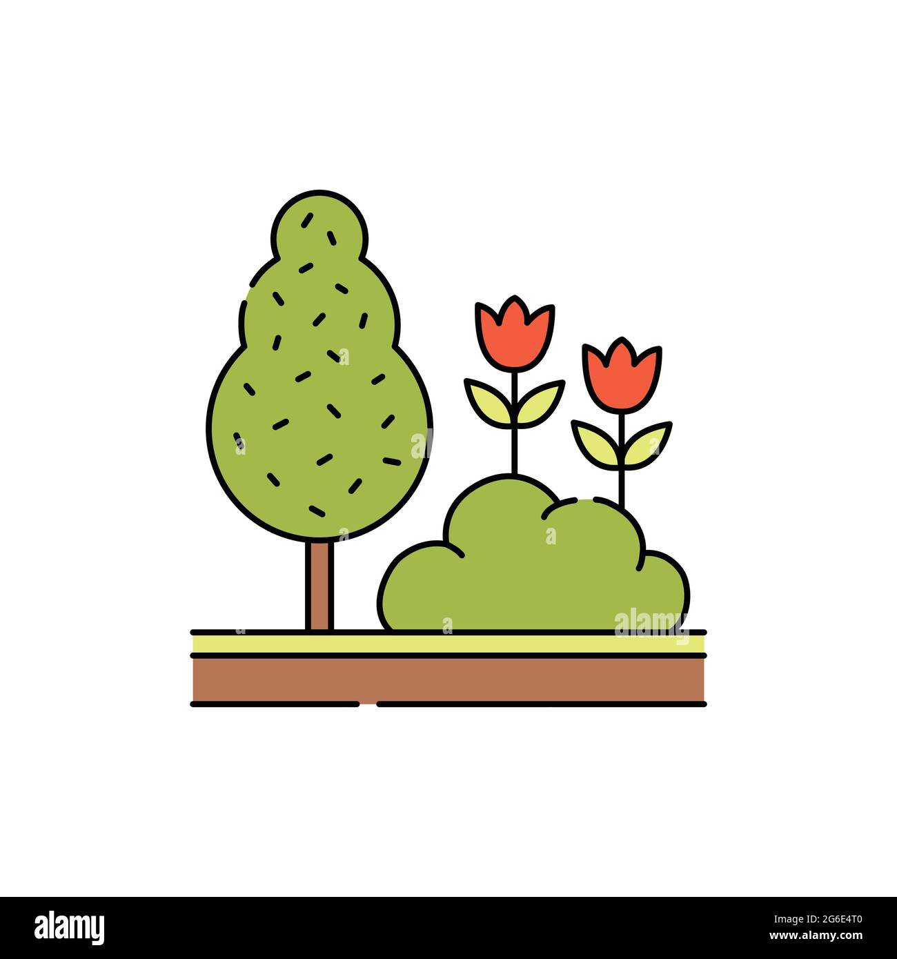 Landscaping olor line icon. Garden service. Pictogram for web page ...