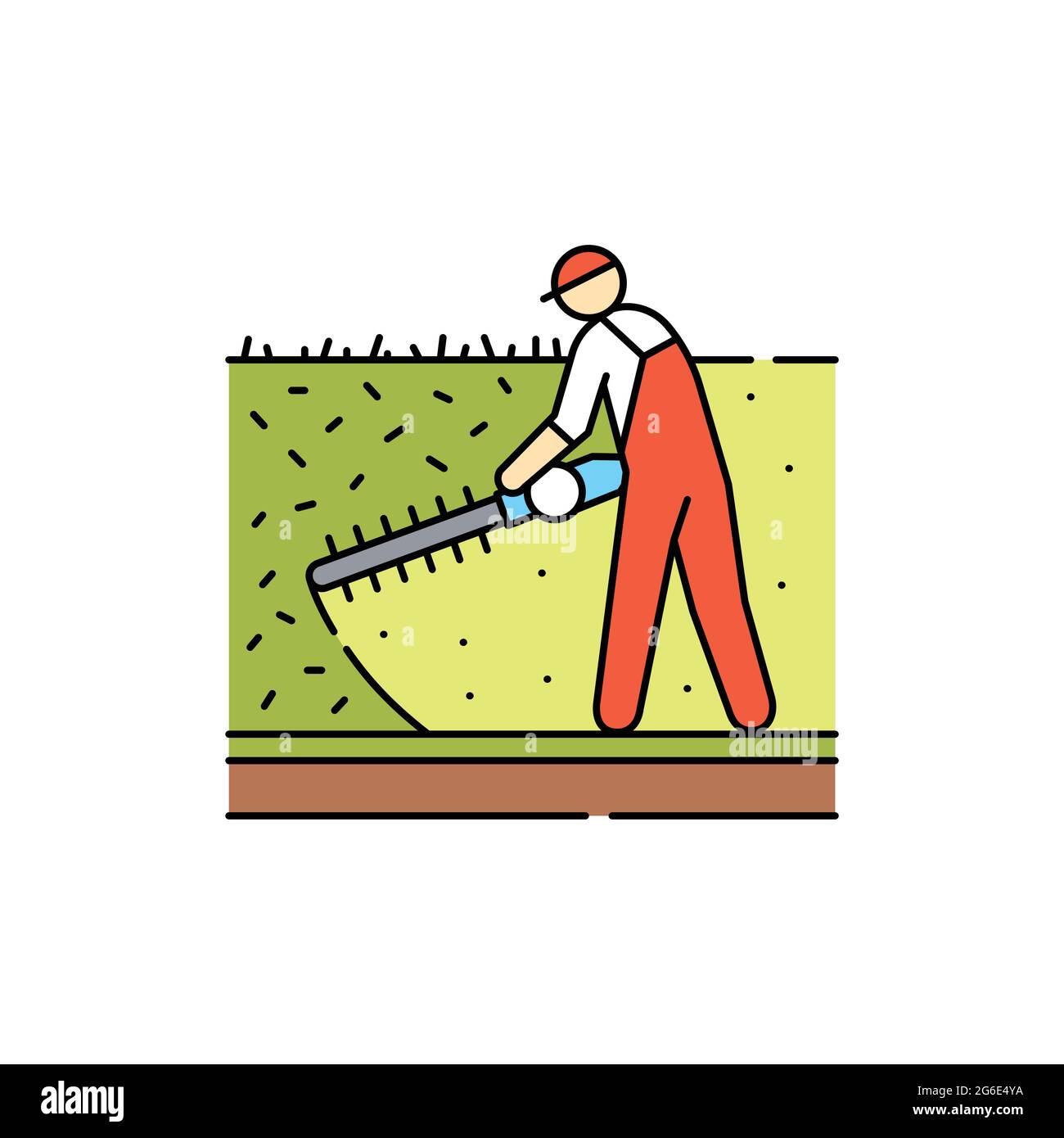 Hedging olor line icon. Garden service. Pictogram for web page, mobile ...