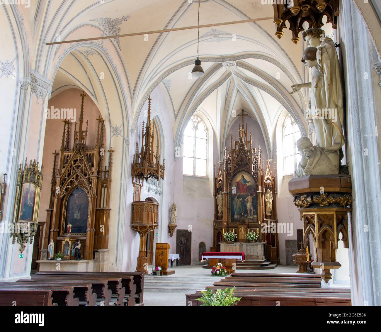 ZAKUPY, CZECHIA, JUNE 20 2021, The interior of the Church of Saints ...