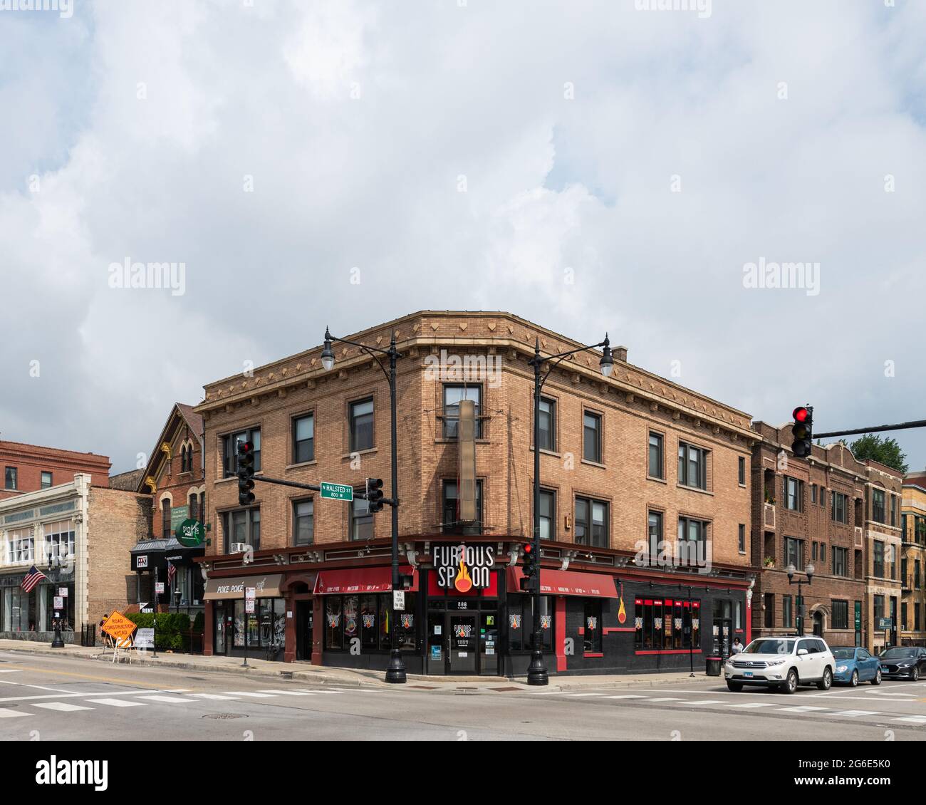 Commercial buildings in the Lakeview neighborhood Stock Photo - Alamy