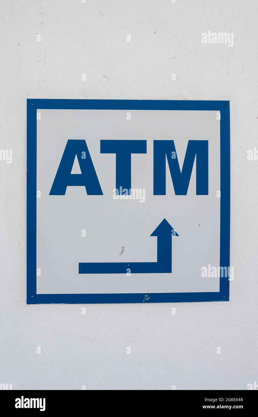 ATM, cash machine, sign Stock Photo - Alamy