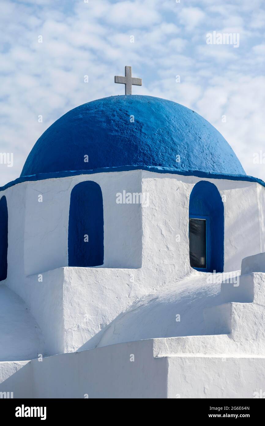 Blue and White Greek Orthodox Church Agios Nikolaos, Parikia, Paros ...