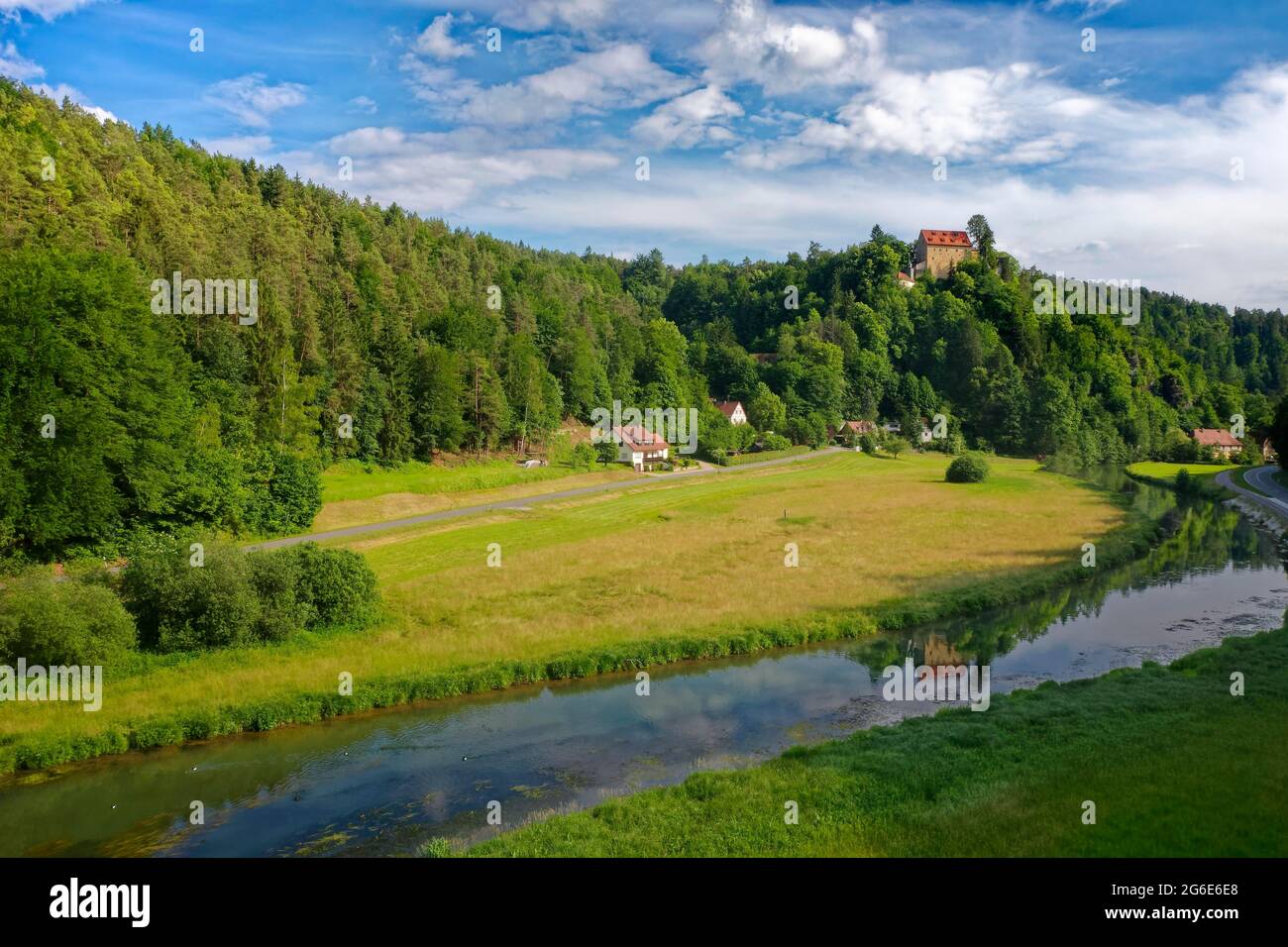 Castle Rabeneck, former high medieval noble castle at the valley of the ...