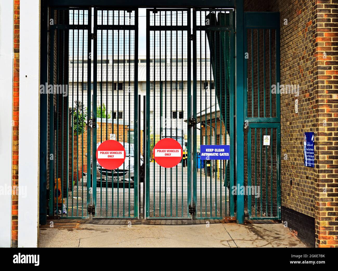 Police station gate hi-res stock photography and images - Alamy