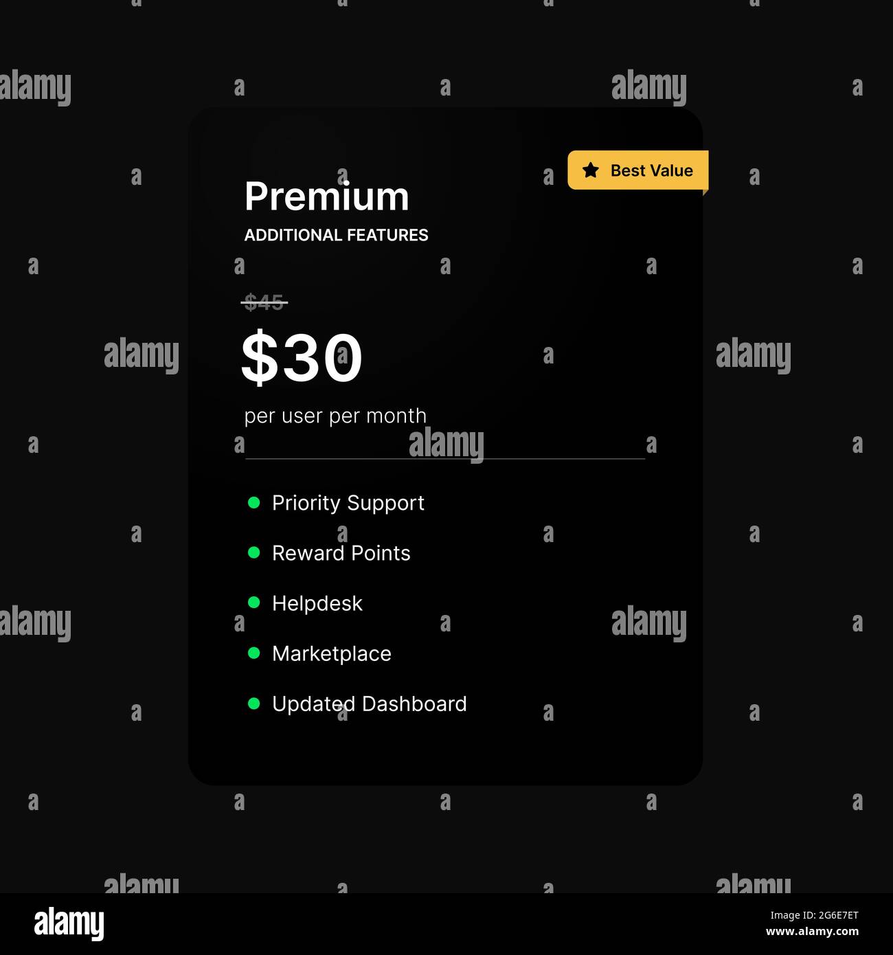 Monthly Fee for Premium App Service. Payment Interface with Cost and ...