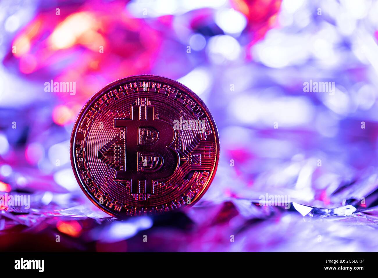 Bitcoin physical coin lit hi-res stock photography and images - Alamy
