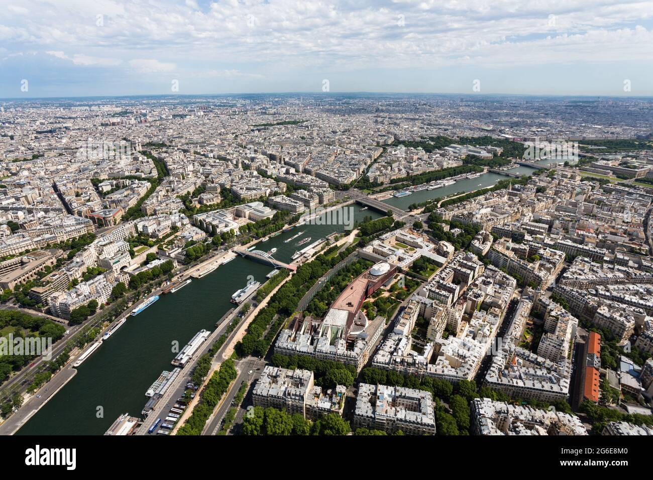 The Seine River, view from Eiffel Tower, Paris, France Stock Photo - Alamy