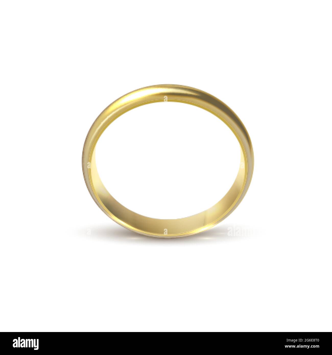 Realistic gold wedding ring isolated on white background symbol of love ...