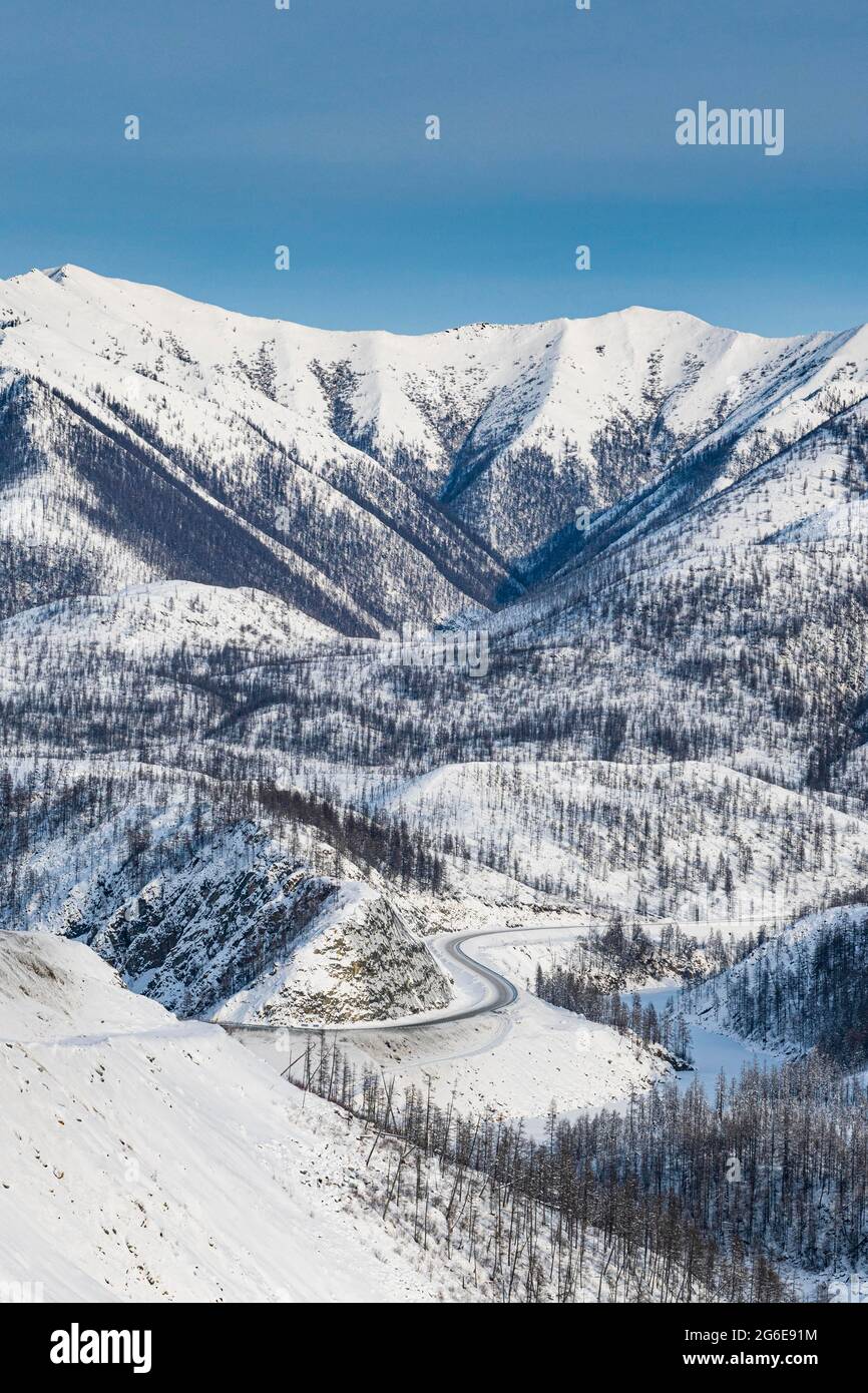 Overlook over the Road of Bones, Sakha Republic, Yakutia, Russia Stock ...