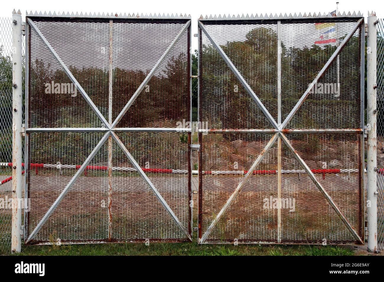 Gate of the border fence, expanded metal fence, border signal fence ...