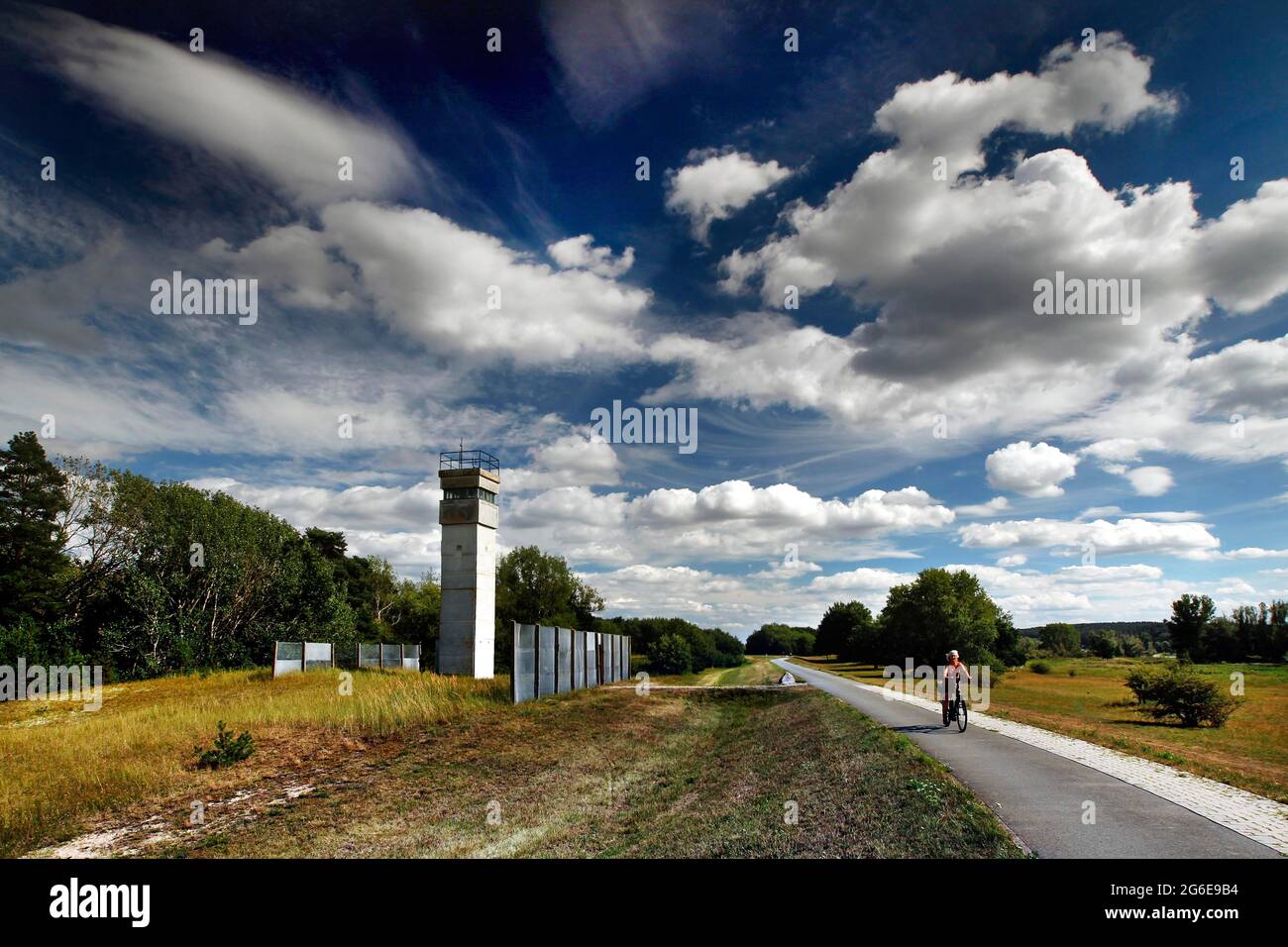 Observation tower of the border troops of the GDR, border watchtower ...