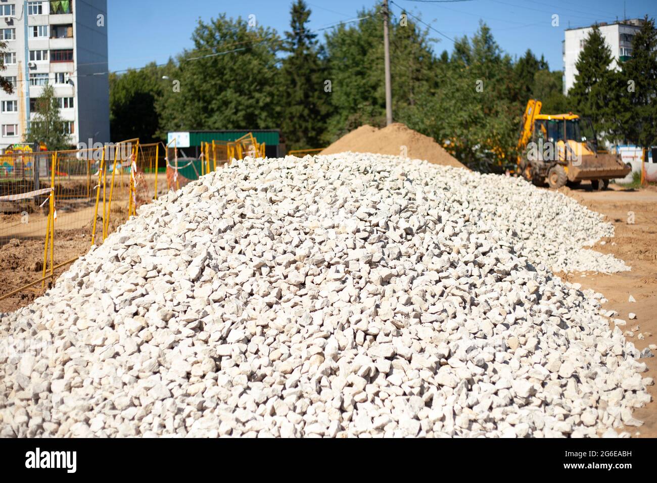 The rubble at the construction site. building material. Building a ...