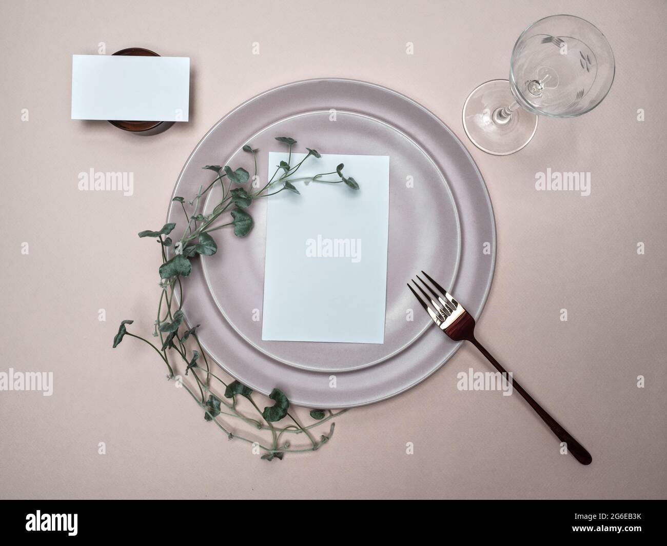 Table place and menu mockup. Wedding and Birthday table setting with ...