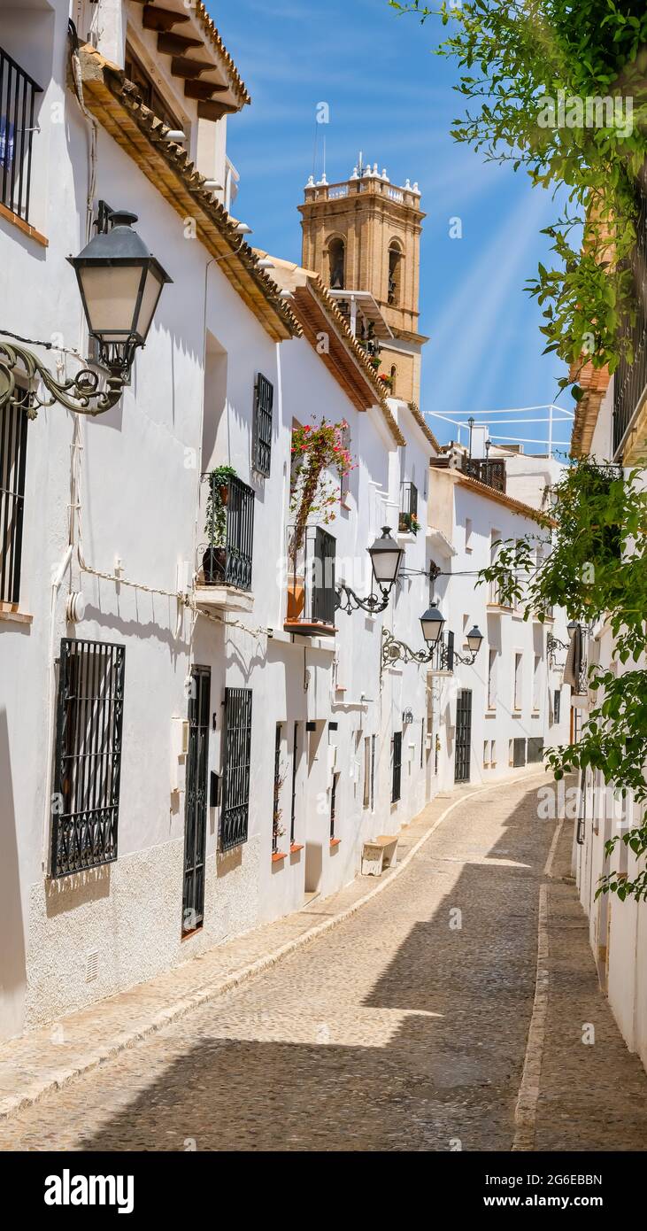 Altea old town picturesque streets and architecture hi-res stock ...