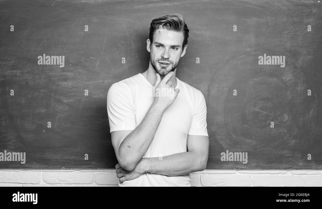 College student thinking hard Black and White Stock Photos & Images - Alamy