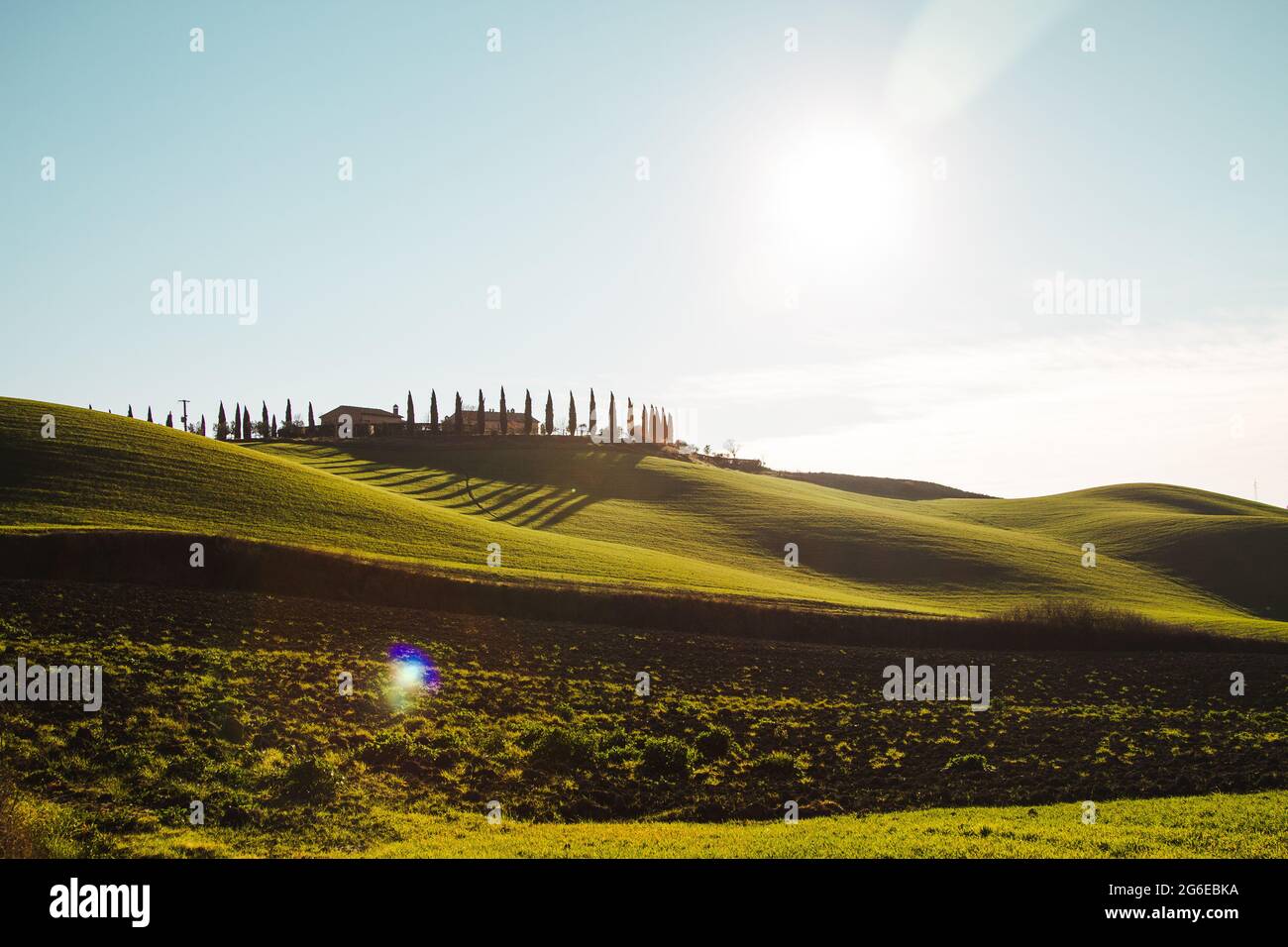 The Toscana with green fields during spring season Stock Photo - Alamy