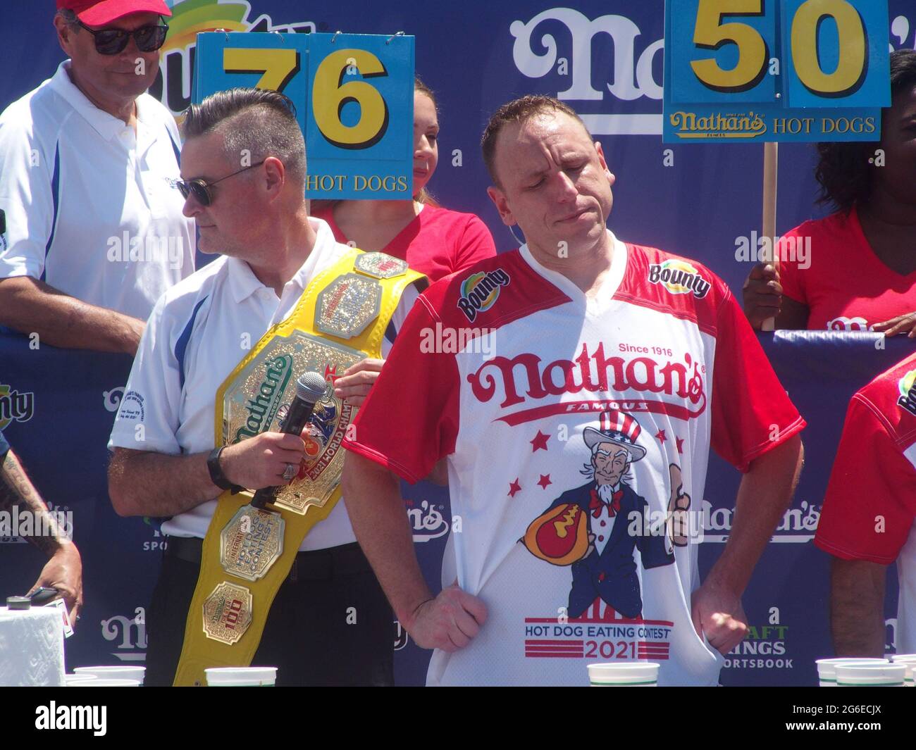 New York, New York, USA. 4th July, 2021. NATHAN'S FAMOUS FOURTH OF JULY ...
