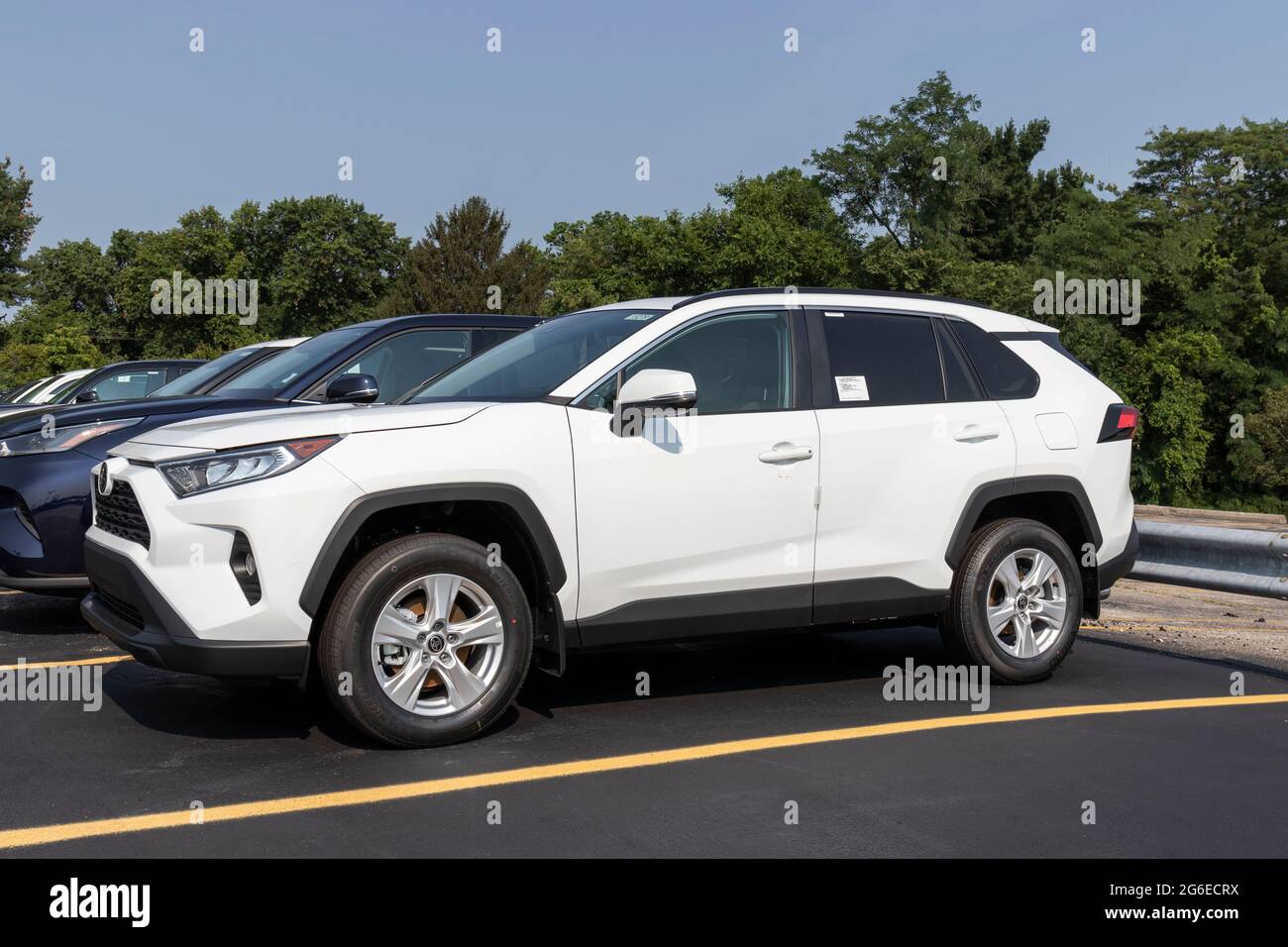 Cincinnati - Circa July 2021: Toyota RAV-4 display. Toyota is a popular ...