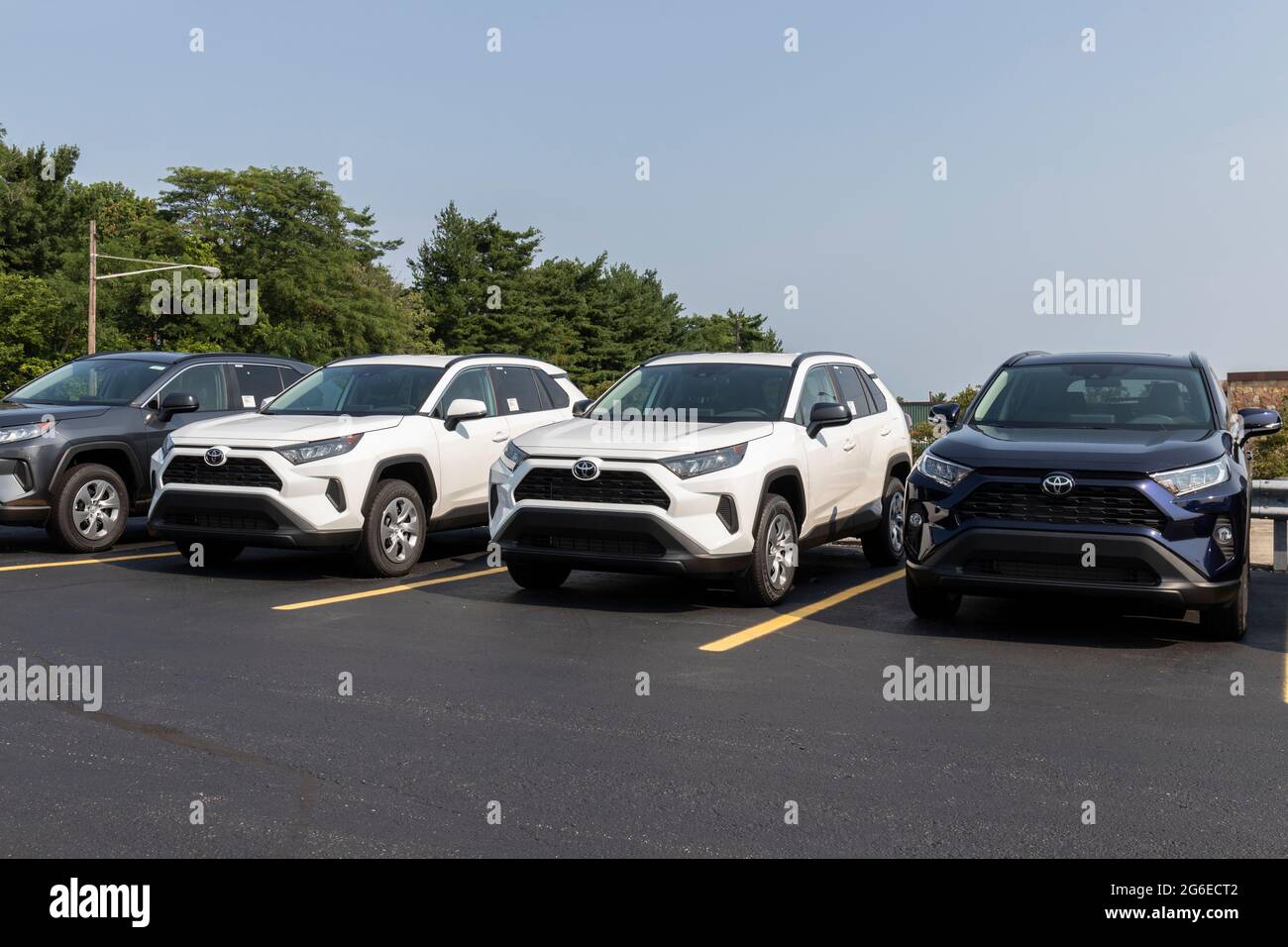 Cincinnati - Circa July 2021: Toyota RAV-4 display. Toyota is a popular ...