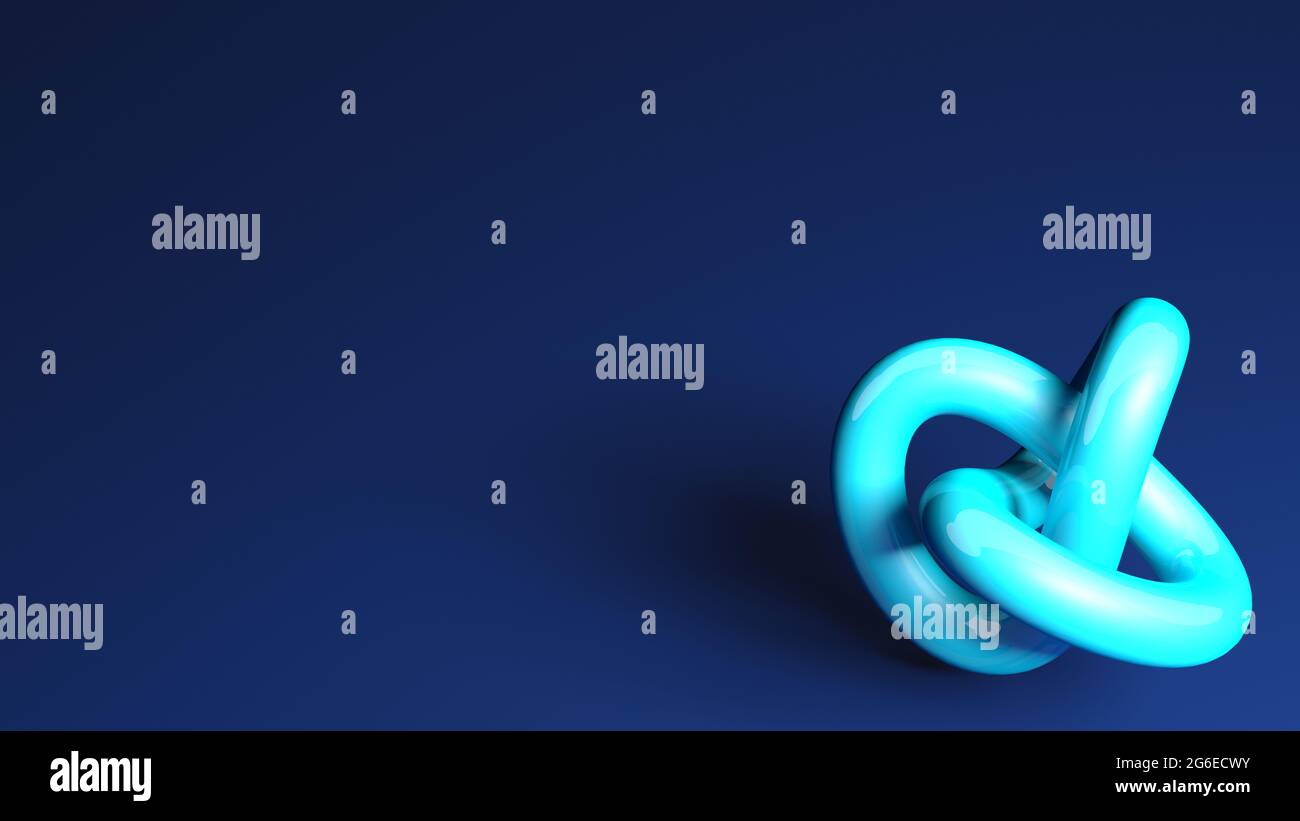 Abstract blue background with blue knot - 3D rendering illustration ...
