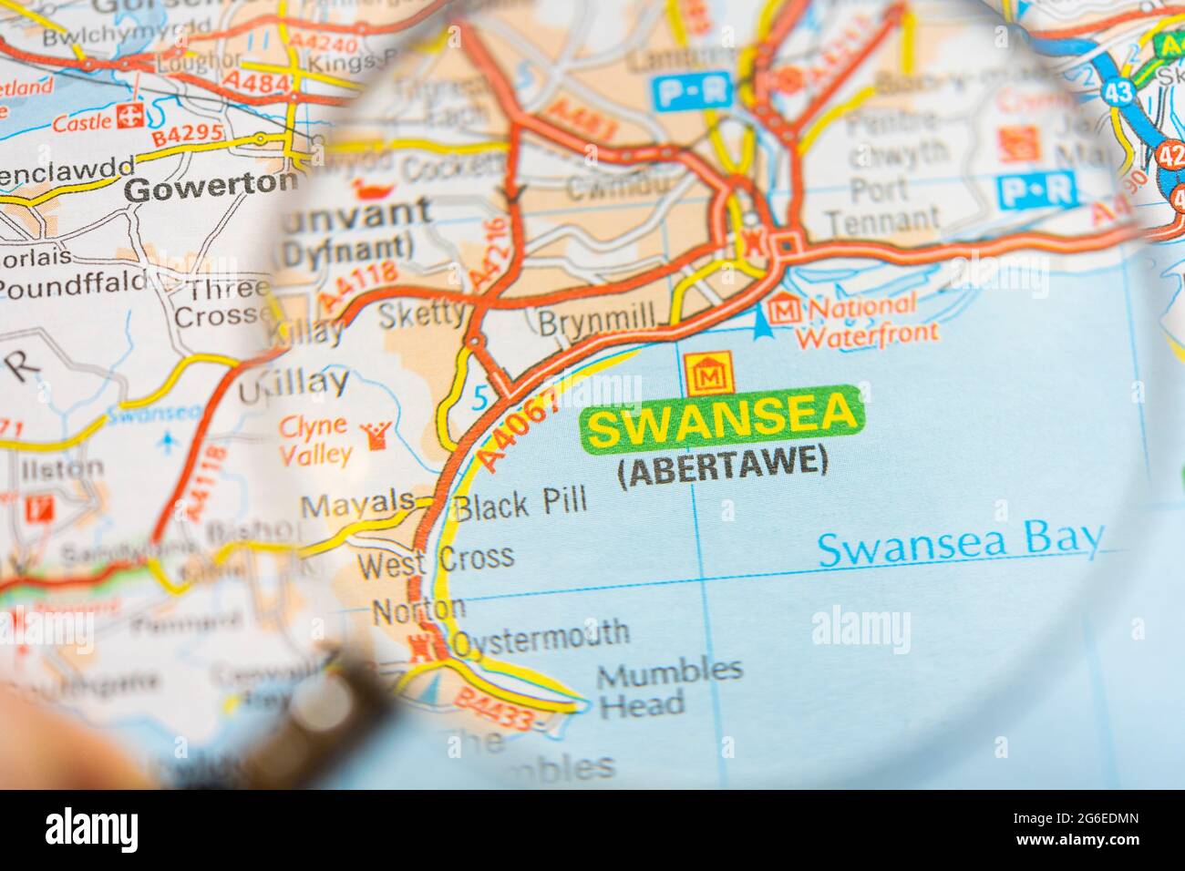 Map of swansea hi-res stock photography and images - Alamy