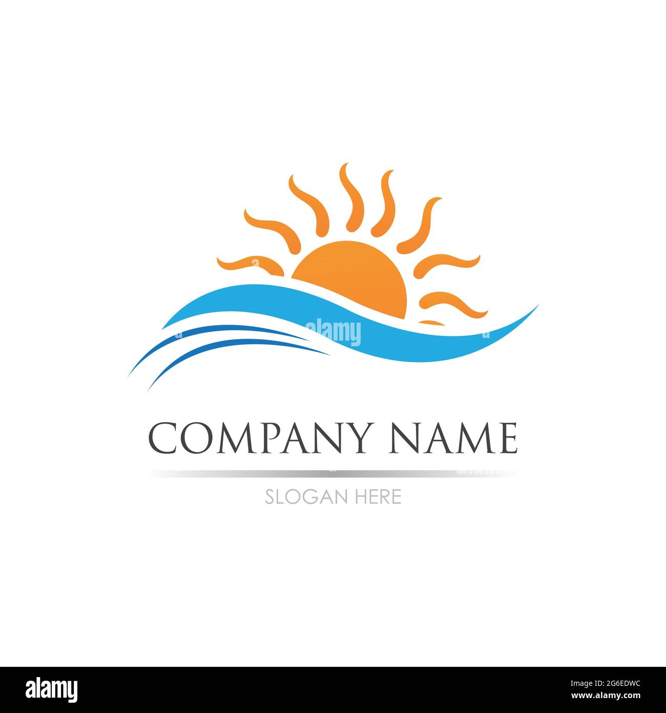 sea Water wave and sun icon vector illustration design logo - Vector ...
