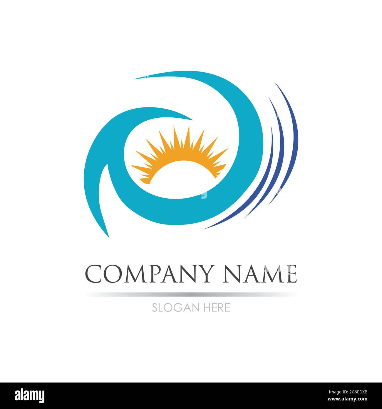 sea Water wave and sun icon vector illustration design logo - Vector ...