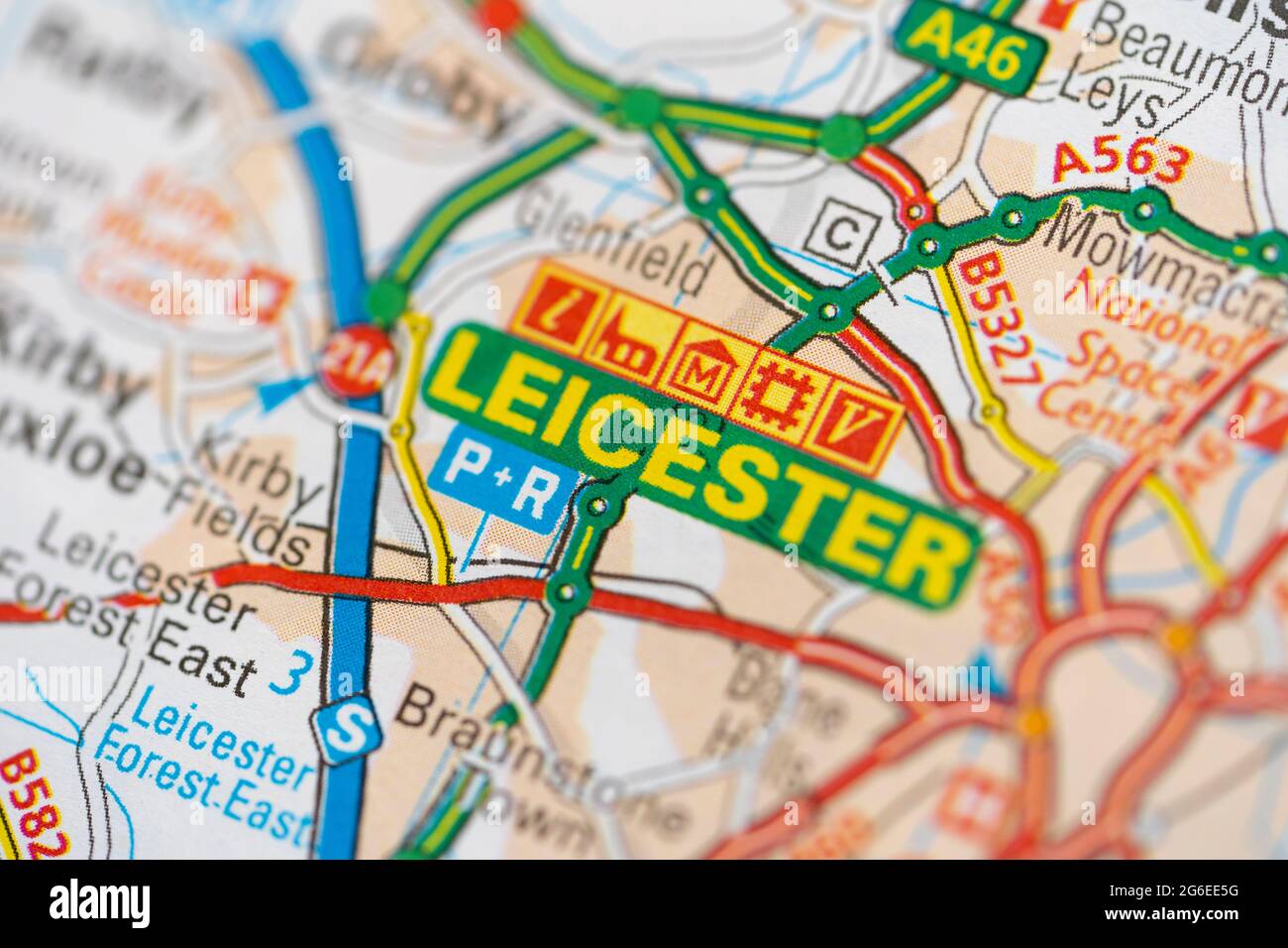 Map of leicester, england hi-res stock photography and images - Alamy