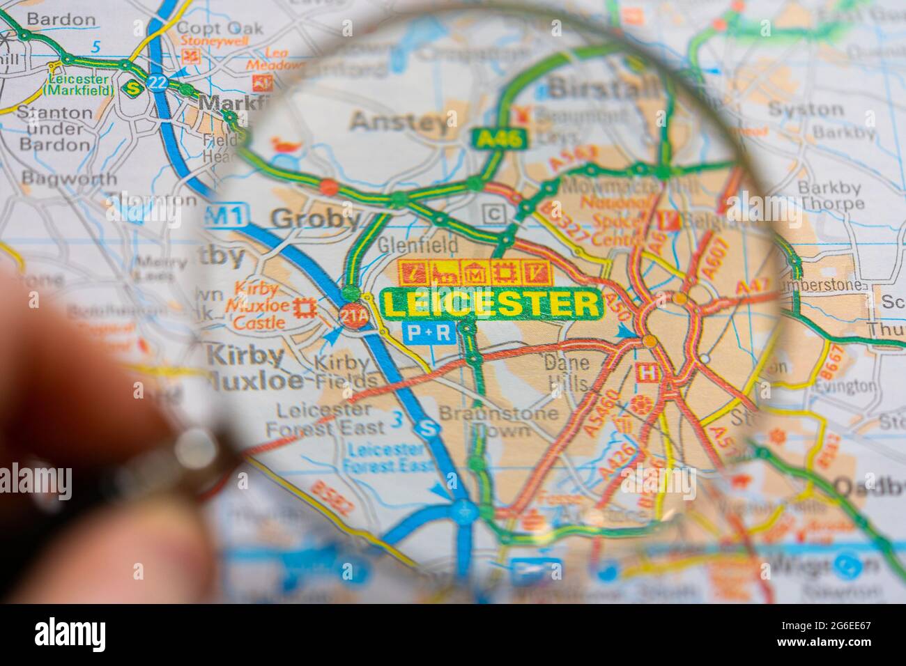Map of leicester, england hi-res stock photography and images - Alamy