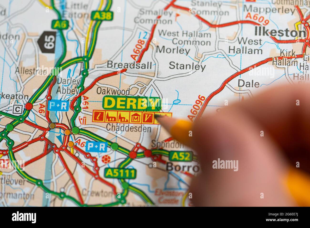 Derby england map hi-res stock photography and images - Alamy