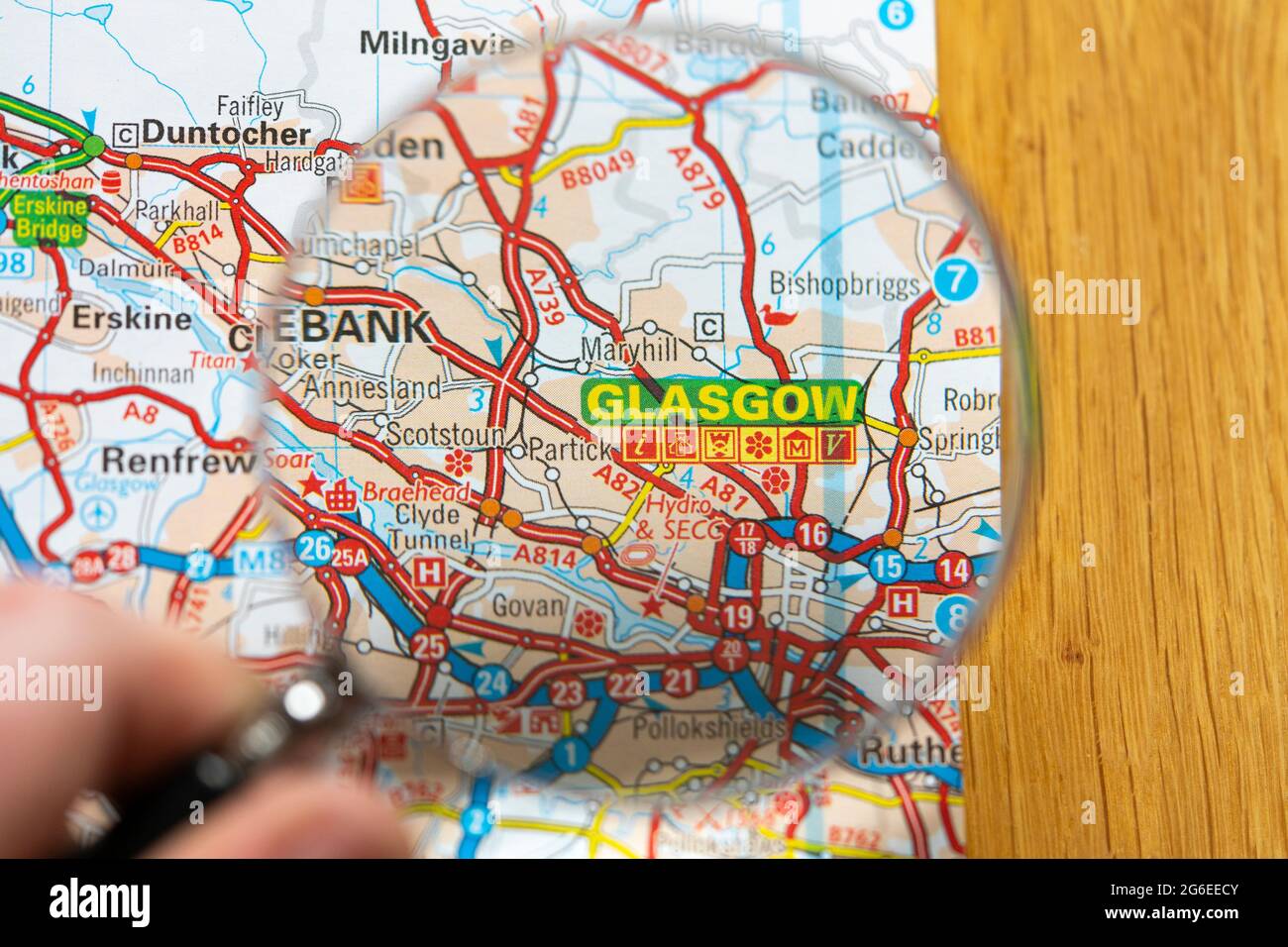 Glasgow road map hi-res stock photography and images - Alamy