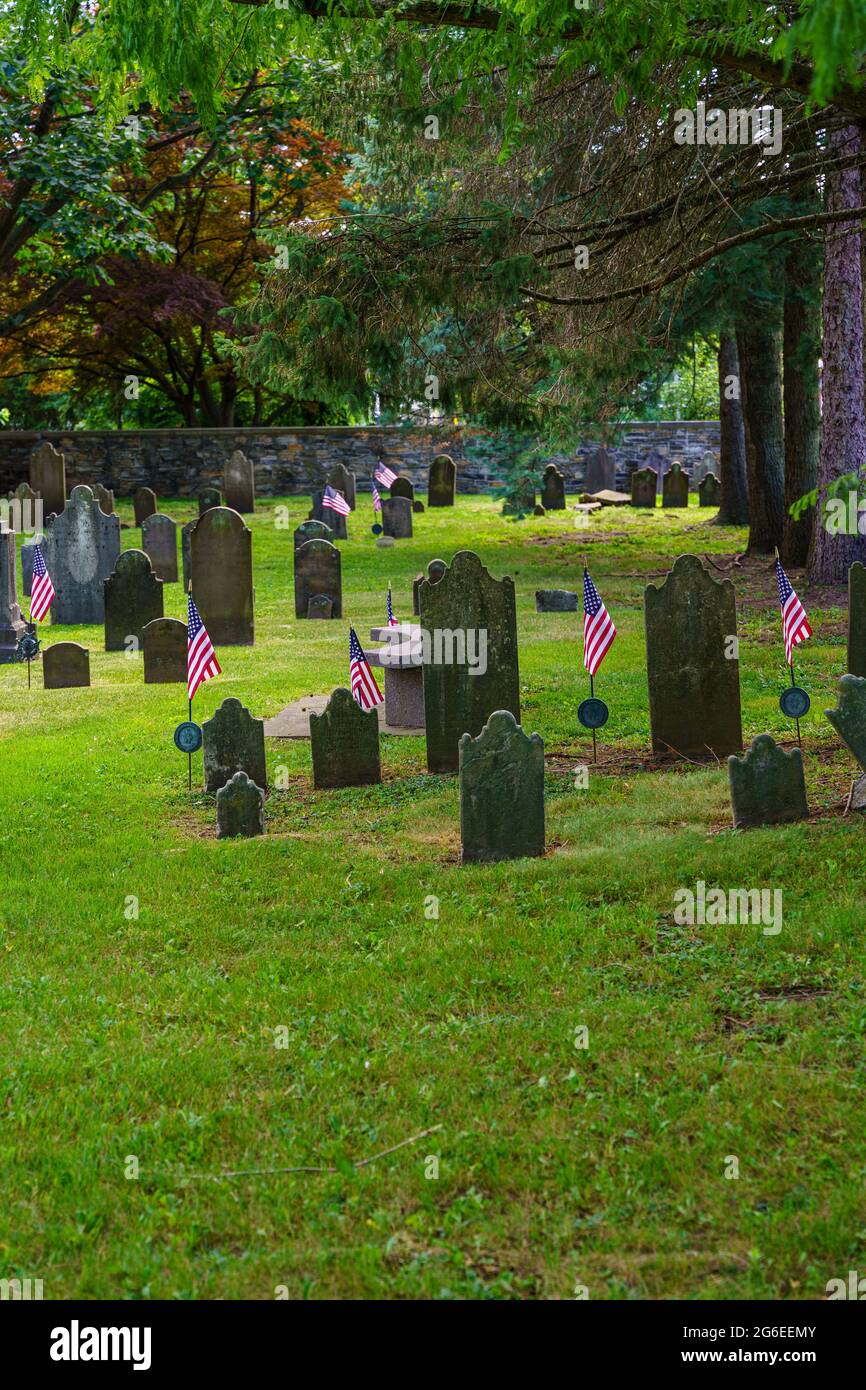 Hershey, PA, USA – June 27, 2021: The Derry Church graveyard is the ...