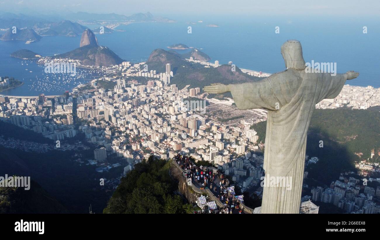 Christ the redeemer aerial hi-res stock photography and images - Alamy