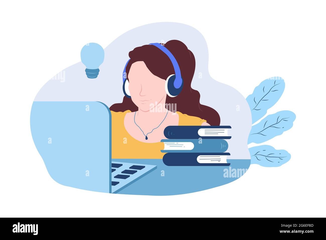 Headset woman drawing Cut Out Stock Images & Pictures - Alamy