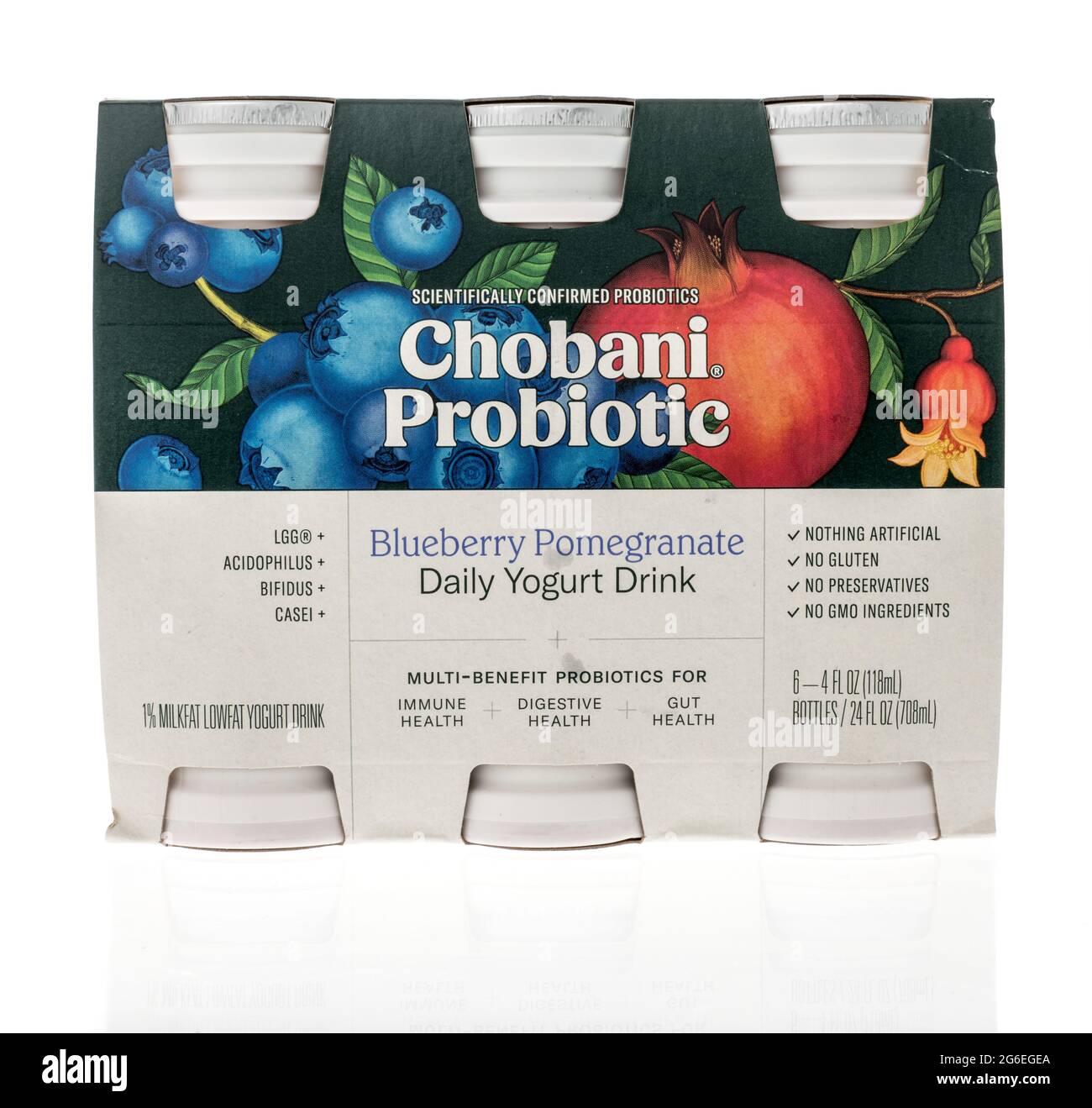 Winneconne, WI - 5 July 2021: A bottle of Chobani Probiotic daily ...