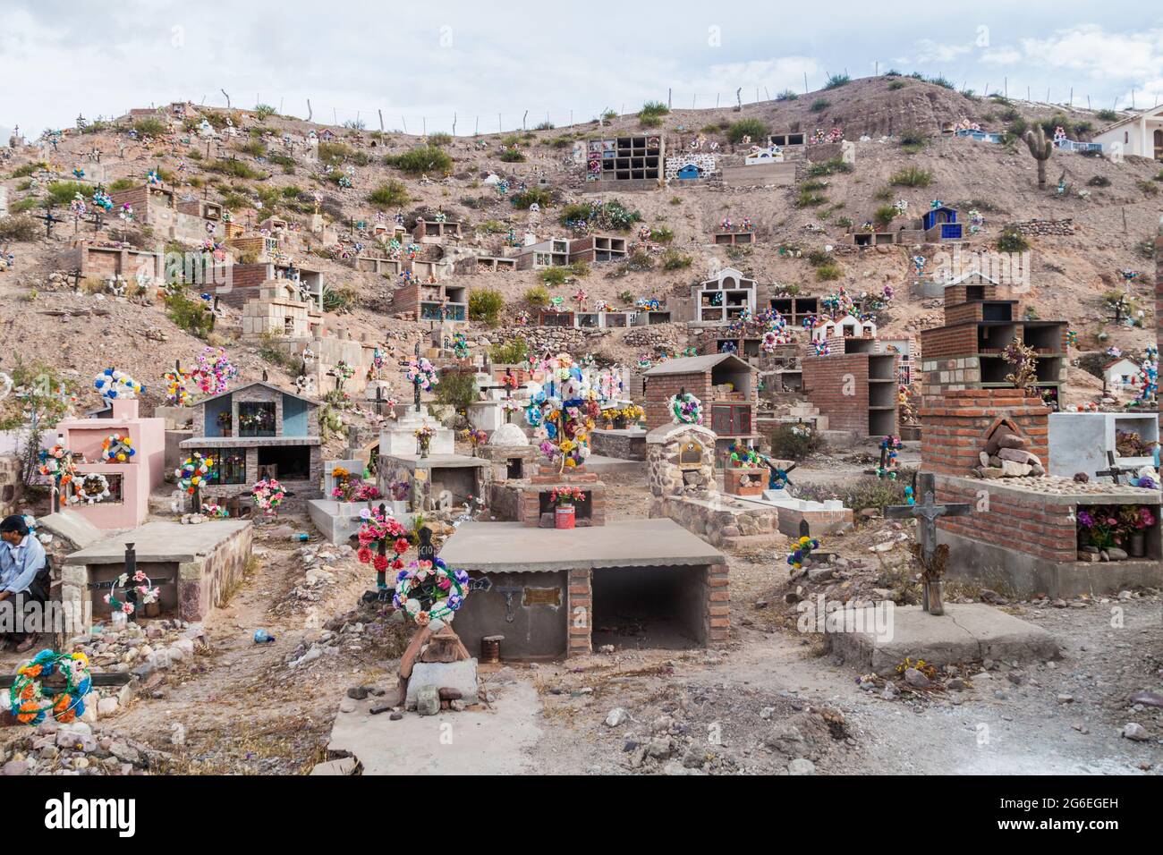 Cemetery in village Maimara in Quebrada de Humahuaca valley, Argentina ...